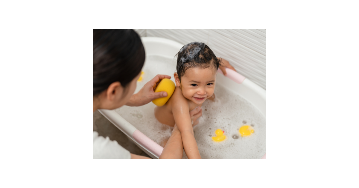 bath time for babies caption